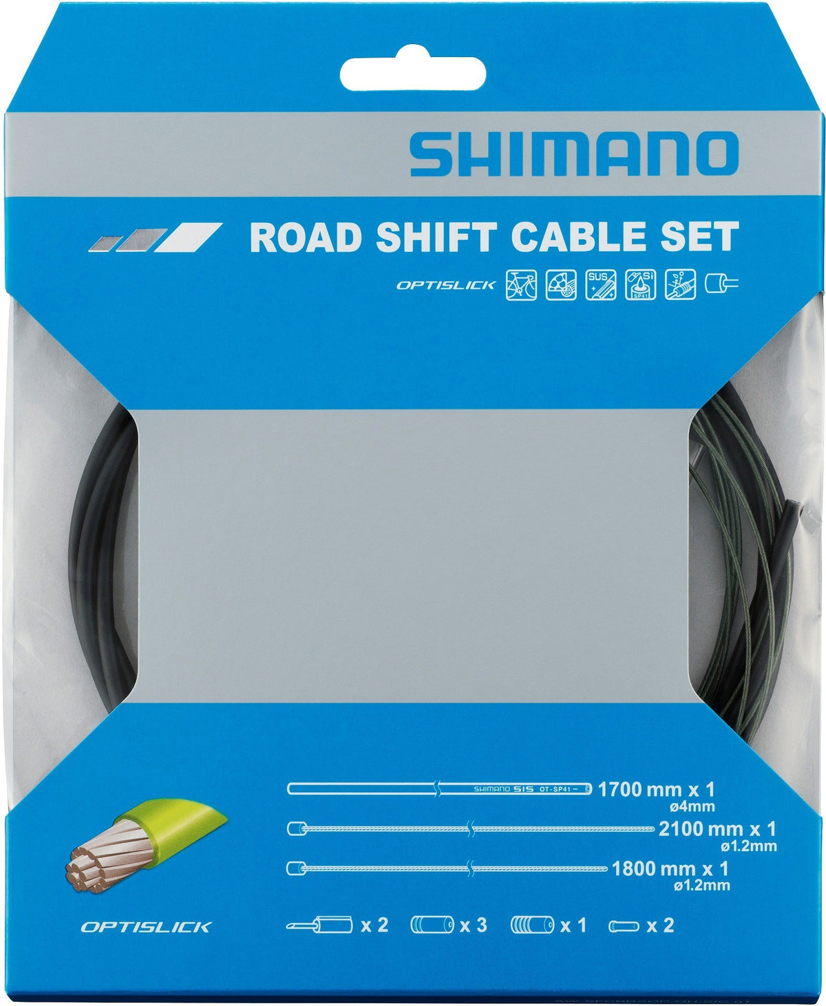 Shimano Road Gear Cable Set | OPTISLICK coated inners | black | Cykel House